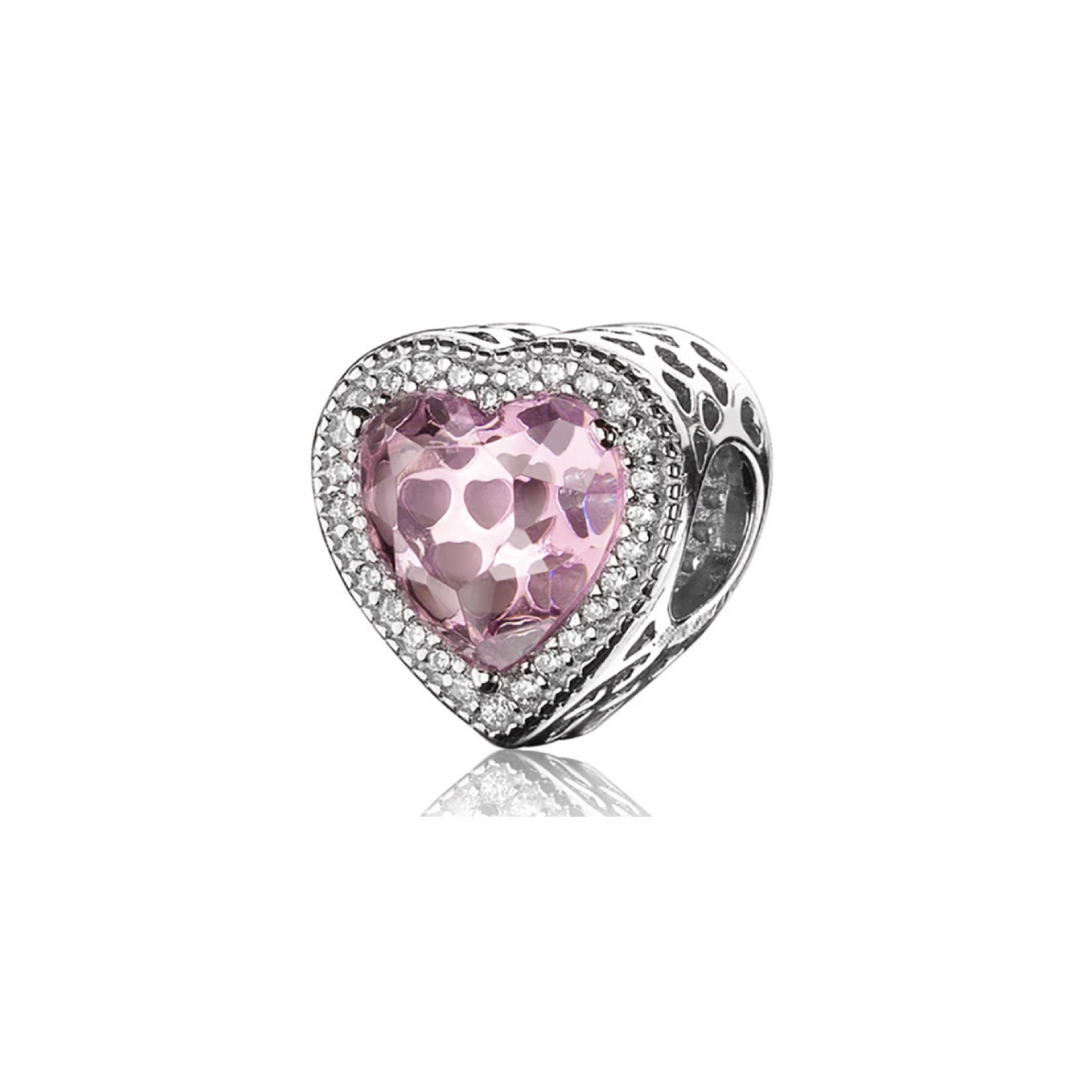 Charm Corazón Zirconia Rosa – La Casa de las Joyas